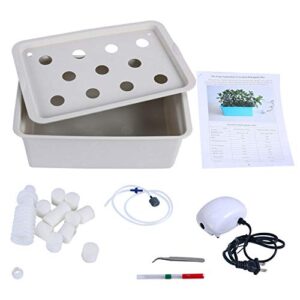 Homend Indoor Hydroponic Grow Kit with Bubble Stone, 11 Sites (Holes) Bucket, Air Pump, Sponges - Best Indoor Herb Garden - Grow Fast at Home