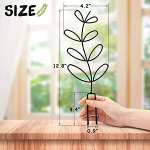 Tuitessine Leaf Shape Plant Trellis for Climbing Houseplant Trellis Indoor Garden Trellis Metal Wire Stake for Potted Plant Houseplant Lover Gift Set of 4