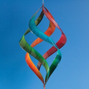 Bits and Pieces - 28" Rainbow Enameled Wind Spinner - Yard Decorations - Weather-Resistant Kinetic Wind Spinner - Garden Decoration - Rainbow Yard Art