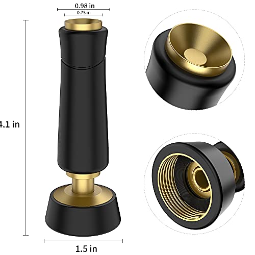 VLAY Garden Hose Simple Nozzle, Durable Water Hose Nozzle, Solid Heavy Brass, Adjustable Twist Hose Nozzle, Suitable for Garden,1Pack (8823)