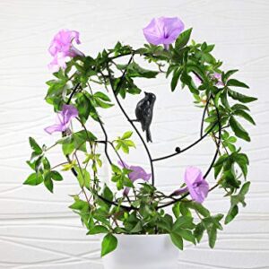 16.3" Tall Garden Trellis for Climbing Plants, Rust-Proof Iron Trellis for Indoor Potted Plants, Bird Round Circle Trellis, Metal Vine Plant Support Trellis for Vines Hoya Houseplants Ivy Flowers