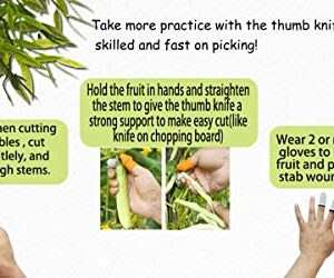 Gardening Thumb Knife with Case, Finger Pruner for Gardeners, Finger Knife-Plants Picking Trim Tools, Orange Thumb Cutter Gardening Tools Kit for Picking Plant Fruit Vegetable