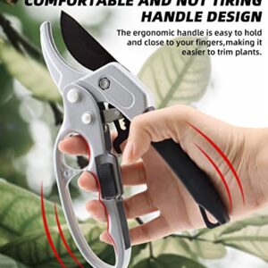 Pruning Shears for Garden - Professional Sharp Bypass Pruning Shears, Ultra Sharp Hand Pruners for Plants - Scissors Clippers, Ideal Plant Scissors, Tree Trimmer, Branch Cutter, Hedge Clippers