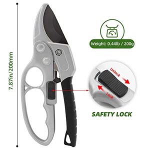 Pruning Shears for Garden - Professional Sharp Bypass Pruning Shears, Ultra Sharp Hand Pruners for Plants - Scissors Clippers, Ideal Plant Scissors, Tree Trimmer, Branch Cutter, Hedge Clippers