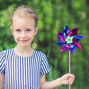 PROLOSO 24 Pack Plastic Pinwheels for Kids Party Favors DIY Lawn Windmill Set Pinwheels for Yard and Garden