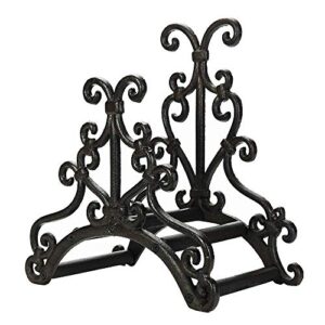 sungmor heavy duty cast iron garden hose holder – wall mounted water hose hanger – european vintage pattern decorative hose rack – large water hose bulter storage – indoor outdoor metal hose stand