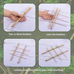 Pllieay Min Bamboo Trellis Garden Trellis Plant Trellis for Climbing Plants Potted Indoor Plants, Includes 12 Pack 16 Inch Natural Bamboo Stakes, 50PCS Ties and 24PCS Bamboo Sticks