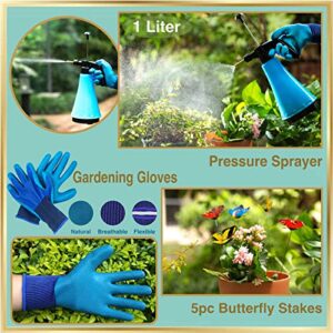 Kit4Pros Garden Tool Set Gardening Gifts for Women & Men & Birthday | Heavy Duty Tools Kit | Pruning Shears | Gardener Gloves| Sprayer| Weeder| Trowel| Storage Tote Bag Organizer