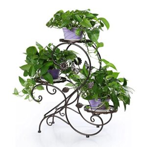 HLC 3 Tier Tall Plant Stand Outdoor Flower Stand Flower Pot Holder Display for Patio Garden Corner Balcony Living Room