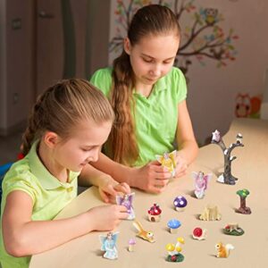 40 Pcs Fairy Garden Accessories Fairy Garden Miniatures Figurines Outdoor Fairy Garden House Kit Fairy House and Fairies for Fairy Garden Girl Fly Wing Dollhouse Decor for Home Garden Lawn Decoration