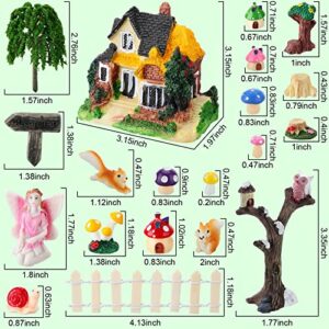 40 Pcs Fairy Garden Accessories Fairy Garden Miniatures Figurines Outdoor Fairy Garden House Kit Fairy House and Fairies for Fairy Garden Girl Fly Wing Dollhouse Decor for Home Garden Lawn Decoration