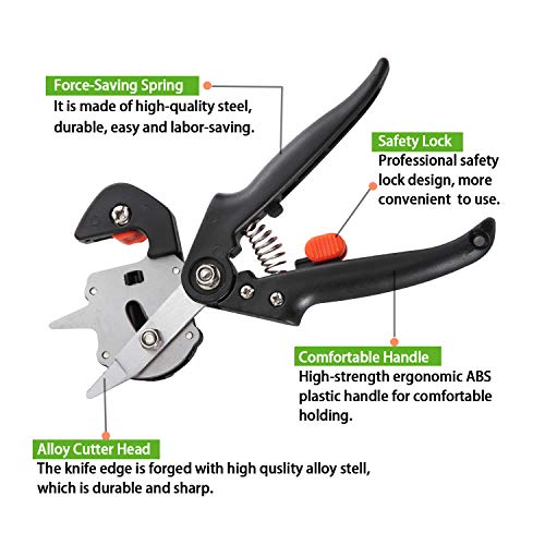 KTKT Grafting Tool Kit, Garden Pruner Tools, Perfect for Fruit Trees Grafting, Including Grafting Tapes, Grafting Knife & Replacement Blades