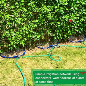 ZZM 360°Tree Water System Tree Watering Ring Circle Sprinkler and Irrigation System Targeted Water with Y Hose Splitter for New Tree Outdoor Plants Raised Garden Beds Shrubs