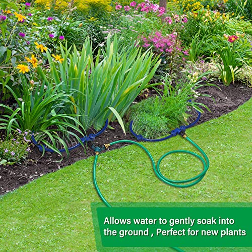 ZZM 360°Tree Water System Tree Watering Ring Circle Sprinkler and Irrigation System Targeted Water with Y Hose Splitter for New Tree Outdoor Plants Raised Garden Beds Shrubs