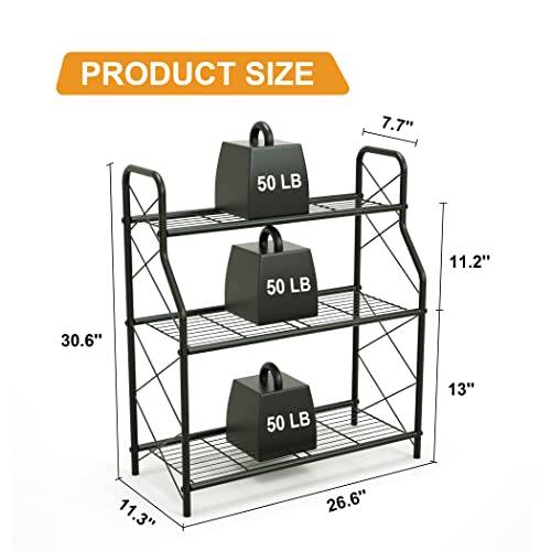 TIDANT 3 Tiers Plant Stand Indoor,Plant Stand shelf,3 Tiers Metal grid for Indoor Outdoor Plant Holder,for Garden,Balcony,Patio,Living Room.