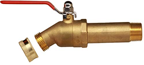 House Mods HMP011 LF Compliant Brass 3/4" MIP Water Heater Drain/Flush Valve(Full Port, Ball Valve, 3 inch Shank, W/ Garden Hose Cap)