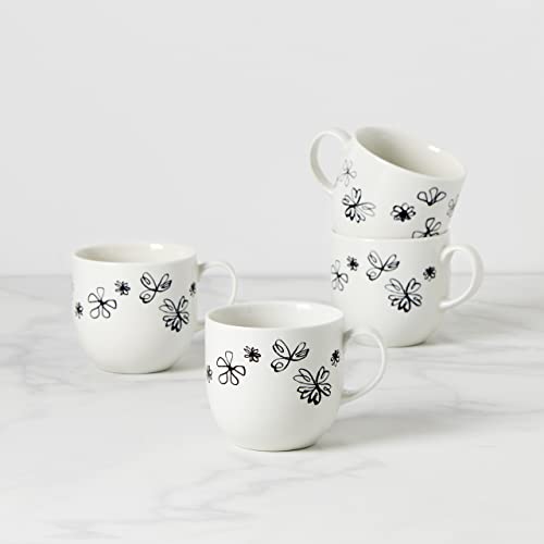 KATE SPADE Ks Garden Doodle 4Pc Mugs, 2.95, White