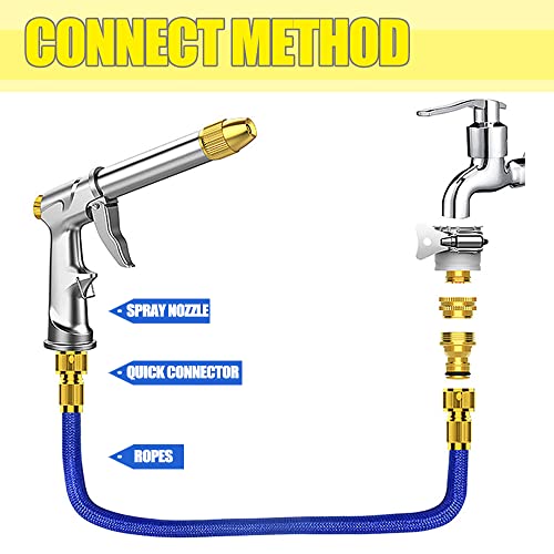 FOR 4/8'' hose Multi Pattern Heavy Duty Watering Gun -Adjustable Garden Hose Nozzle -Powerful High Pressure Water Watering Pistol For Car Wash,Lawn & Garden Watering,For Home Use,Hose Spray Attachment