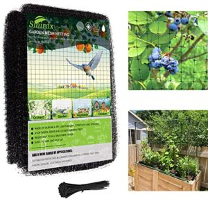 thicken garden mesh netting with 50 pack zip ties, 7 x 100 ft black bird netting for garden protect, fruit tree netting garden, trellis netting plant cover for plant flower vegetable health growing