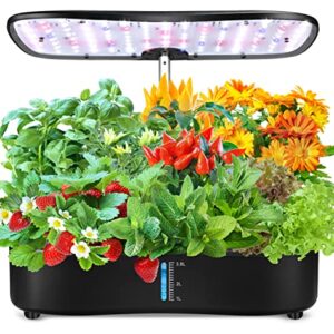 ONME Hydroponics Growing System, Indoor Herb Garden Kit with Grow Light, Indoor Gardening System with 12 Plant Pots, Aero Garden with Quiet Smart Water Pump Height Adjustable