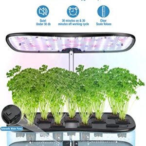 ONME Hydroponics Growing System, Indoor Herb Garden Kit with Grow Light, Indoor Gardening System with 12 Plant Pots, Aero Garden with Quiet Smart Water Pump Height Adjustable