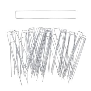 garden landscape staples, heavy galvanized stakes 12 inch, 50 pack