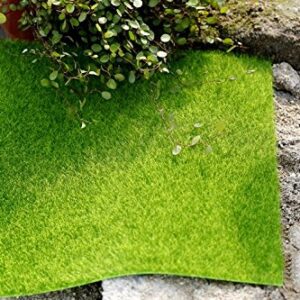 SUN-E 4 Pcs Life-Like Fairy Artificial Grass 6''x 6'' Miniature Ornament Garden Dollhouse Garden DIY Grass Home Office School Indoor Decoration