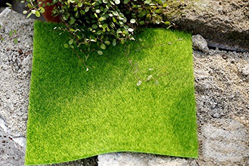 SUN-E 4 Pcs Life-Like Fairy Artificial Grass 6''x 6'' Miniature Ornament Garden Dollhouse Garden DIY Grass Home Office School Indoor Decoration