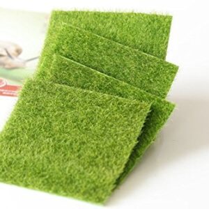 SUN-E 4 Pcs Life-Like Fairy Artificial Grass 6''x 6'' Miniature Ornament Garden Dollhouse Garden DIY Grass Home Office School Indoor Decoration