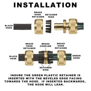 Gorilla Easy Connect Easy Soaker Hose Watering Kit with Brass Fittings Includes Customizable System with Garden Hose, Soaker Hose and Reusable Brass Fittings with Quick Connector Regulator.