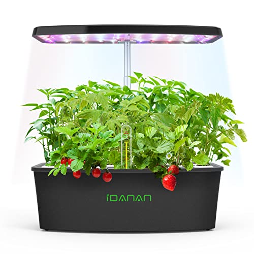 Herb Garden Kit Indoor - 12 Pods Hydroponics Growing System Indoor Garden, Indoor Gardening System with Sprouting Kit, 6L Smart Water Tank, Height Adjustable, Indoor Herb Garden with Grow Light