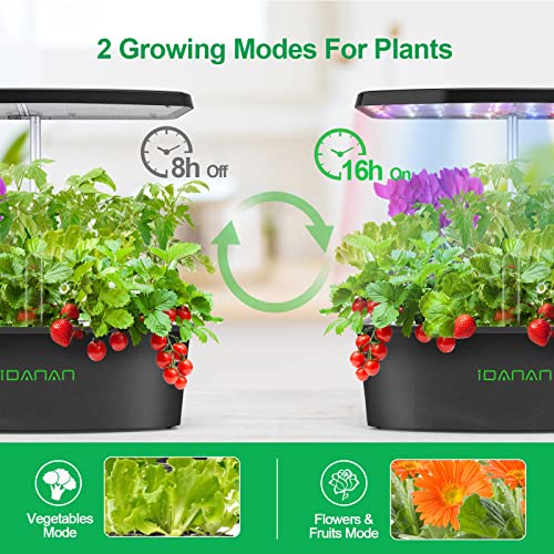 Herb Garden Kit Indoor - 12 Pods Hydroponics Growing System Indoor Garden, Indoor Gardening System with Sprouting Kit, 6L Smart Water Tank, Height Adjustable, Indoor Herb Garden with Grow Light