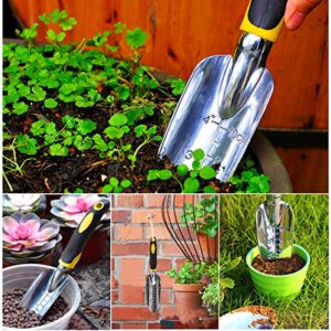 SXBBSMC Garden Trowel, Hand Shovel, 1 Piece Cast-Aluminum Heavy Duty with Soil Depth Mark Gardening Hand Tool, Small Professional Hand Trowel for Women Men Kids Digging Planting