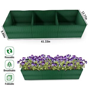 UCandy Raised Garden Bed with 3 Partition Grids,Durable PE Fabric Planters Grow Bags,Suitable for Potato,Tomato,Flower,Vegetable Plant Container (1)