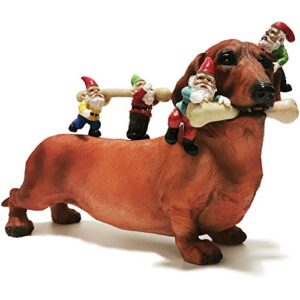 sunthus dachshund garden gnomes statues outdoor funny decorations yard weiner decor