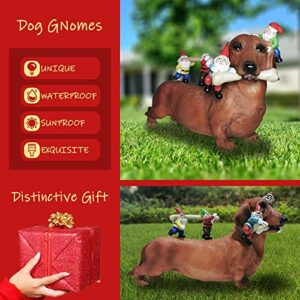 Sunthus Dachshund Garden Gnomes Statues Outdoor Funny Decorations Yard Weiner Decor