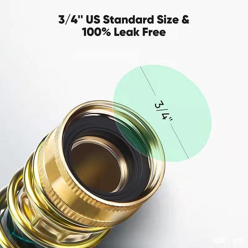 tiandao qin Garden Hose Extension Adapter 3/4" Brass Hose Spring Flexible Hose Protector,Garden Hose Extender Hose Protector 4PC with 8 Washer for Winterize RV Motorhome Boat Camper Travel Trailer