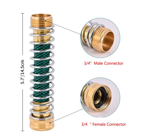 tiandao qin Garden Hose Extension Adapter 3/4" Brass Hose Spring Flexible Hose Protector,Garden Hose Extender Hose Protector 4PC with 8 Washer for Winterize RV Motorhome Boat Camper Travel Trailer