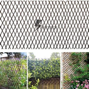 Sumery Nature Willow Trellis Expandable Plant Support Plant Climbing Lattices Trellis Willow Expandable Trellis Fence for Climbing Plants Support 36x92 Inch,Double Panel (1, Willow Wicker Fence)