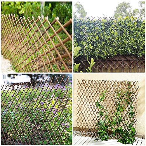 Sumery Nature Willow Trellis Expandable Plant Support Plant Climbing Lattices Trellis Willow Expandable Trellis Fence for Climbing Plants Support 36x92 Inch,Double Panel (1, Willow Wicker Fence)