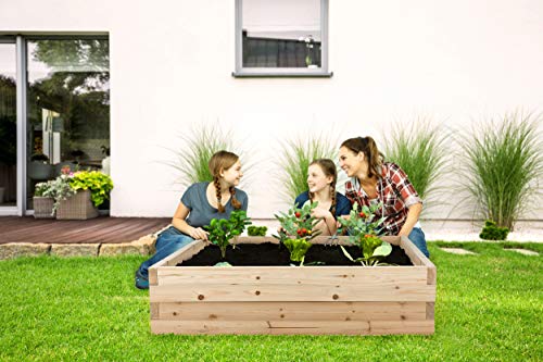 Cedar Raised Garden Bed Kit - Fast Assembly, No Tools Needed - 1.5" Thick Boards - (94.5" x 48" x 12") - Naturally Rot-Resistant Wood – by Boldly Growing