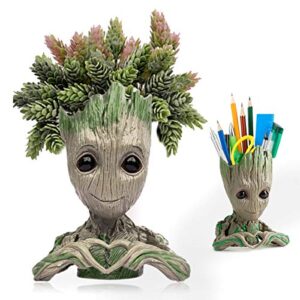 abomet groot planter,baby groot flower pot succulent planter for garden decor desktop,groot pencil pen holder for kids toy gifts