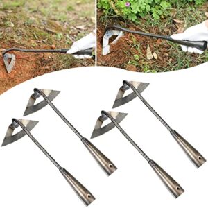 mixweer 4 pcs garden hoe hollow hoe garden tool all steel hardened hollow hoe edger weeder black sharp hoe weeding tool shovel for backyard weeding, soil loosening, farm planting