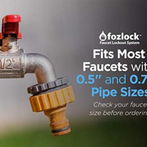 Fozlock Outdoor Faucet Lock System - Insulated Water Spigot Lock and Garden Hose Bib Lock With Cover, Stainless Steel - Prevent Water Theft and Stop Unauthorized Water Use, Easy Installation