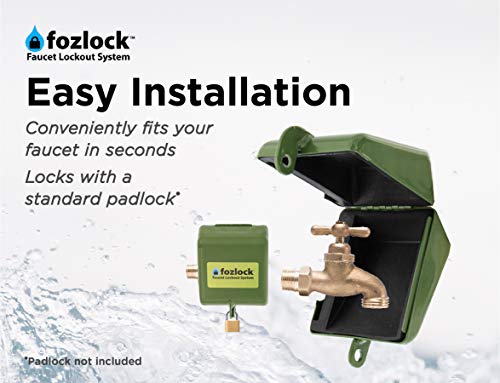 Fozlock Outdoor Faucet Lock System - Insulated Water Spigot Lock and Garden Hose Bib Lock With Cover, Stainless Steel - Prevent Water Theft and Stop Unauthorized Water Use, Easy Installation