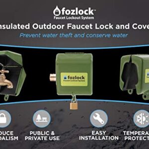 Fozlock Outdoor Faucet Lock System - Insulated Water Spigot Lock and Garden Hose Bib Lock With Cover, Stainless Steel - Prevent Water Theft and Stop Unauthorized Water Use, Easy Installation