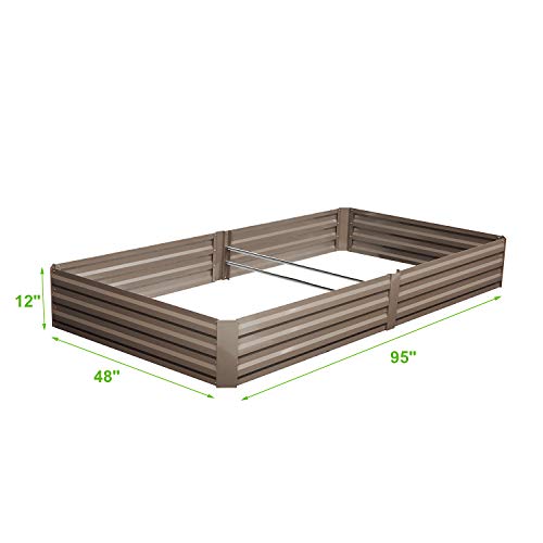 Outdoor 8x4 Ft Metal Raised Garden Bed Patio Large Frame Planters Box for Vegetables/Flower/