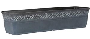 classic home and garden 9418d-515 18″ corinthian trough planter, storm