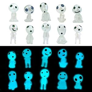 POPKER 20PCS Glow in Dark Statues Fairy Garden Accessories Outdoor Luminous Ghost Gnome Elves Miniature Decorations for Decor Plant Tree Patio Lawn Terrace Balcony Yard Micro Landscape Kit