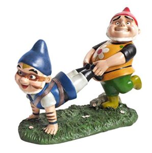 dig gnomeo and tybalt garden statue, 10.3 by 10.75-inch, stone